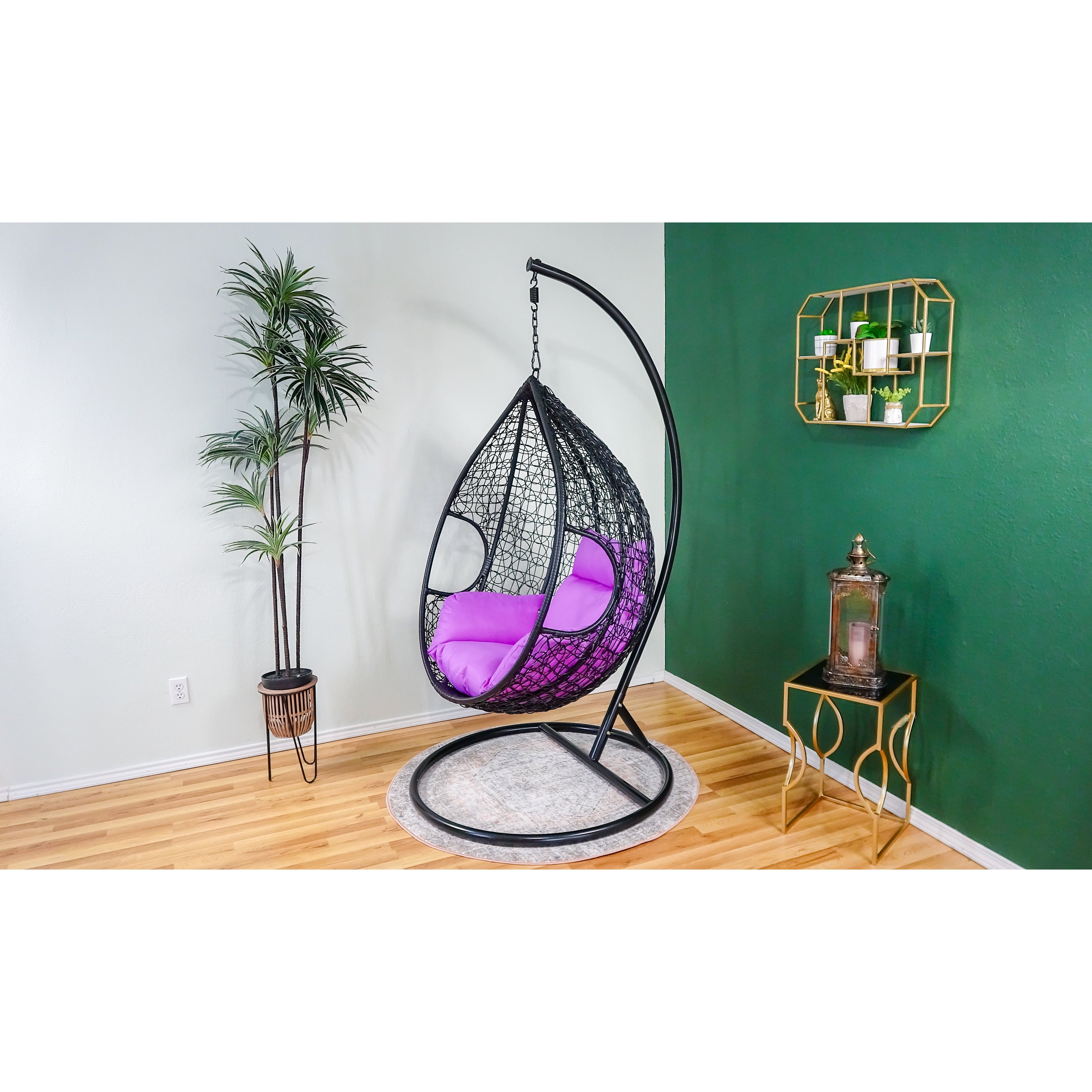 Black Egg Swing Chair Hanging Water Drop Shaped Hammock Luxury Hand Woven – SKChumra