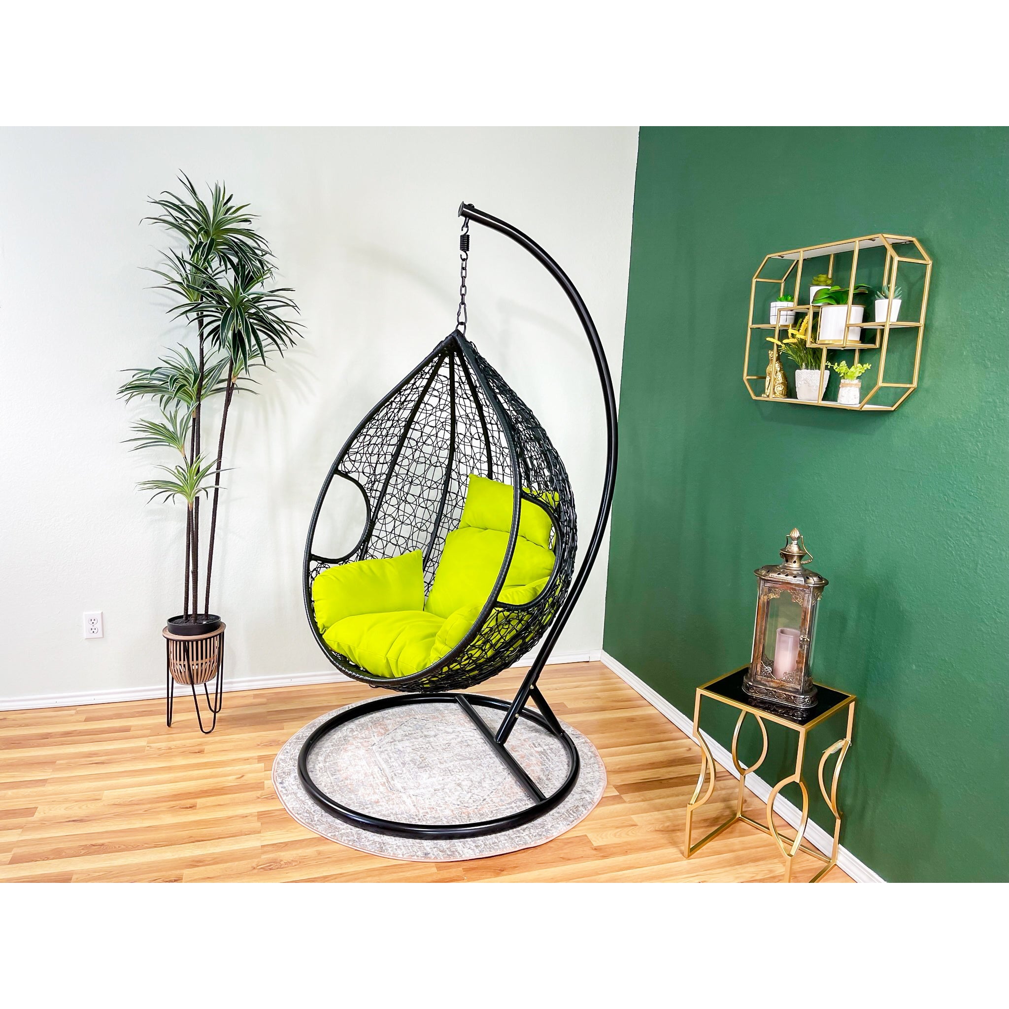 Black Egg Swing Chair Hanging Water Drop Shaped Hammock Luxury Hand Woven – SKChumra